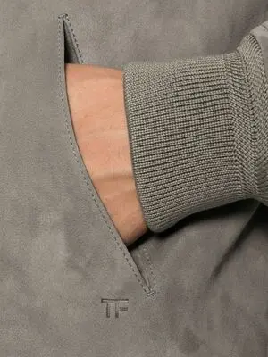 TOM FORD Suede Leather Bomber Jacket - Multicolor