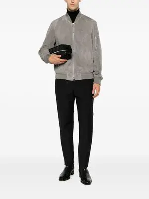 TOM FORD Suede Leather Bomber Jacket - Multicolor