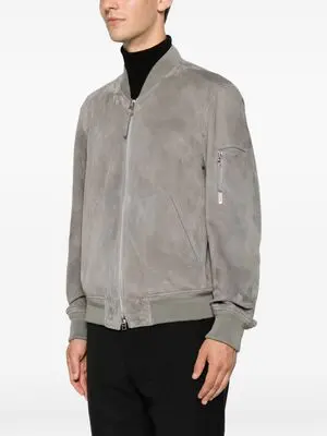 TOM FORD Suede Leather Bomber Jacket - Multicolor