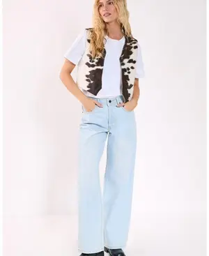 Nasty Gal Cow Hide Leather Waistcoat