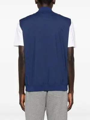Brunello Cucinelli Zip-up Logo Appliqué Vest - Multicolor