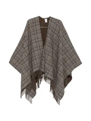 Brunello Cucinelli Cashmere Poncho With Fringed Edge - Multicolor