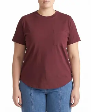 Universal Standard Plus Garcon Tee - Black Cherry