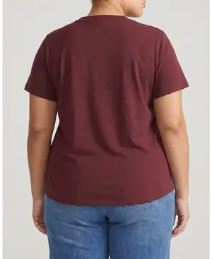 Universal Standard Plus Garcon Tee - Black Cherry