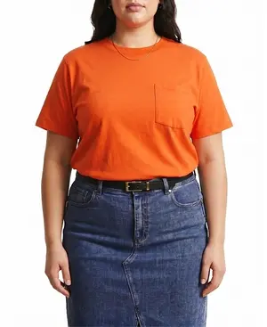 Universal Standard Plus Garcon Tee - Poppy