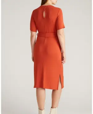 Universal Standard Plus Travelknit Belted Dress - Rooibos Tea