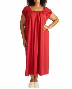 Universal Standard Plus Lilian Long Sleep Dress - Raspberry