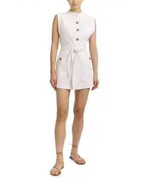 CARTOLINA Rachel Linen Romper - Bright White
