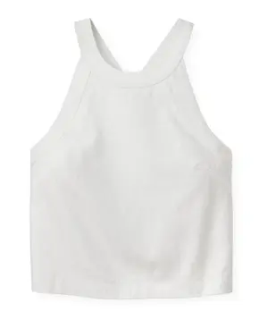 CARTOLINA Brant Linen Blend Apron Top - Bright White