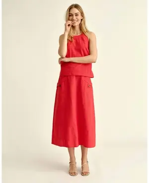 CARTOLINA Brant Apron Linen Top
