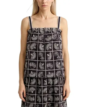 CARTOLINA Leah Eyelet Tank - Midnight Blue