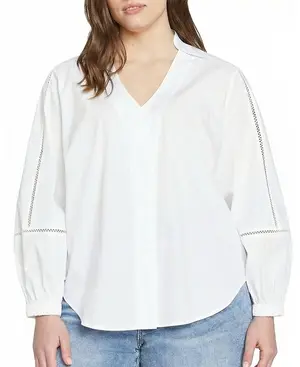 Universal Standard Plus Saint-honore Poplin Blouse - White