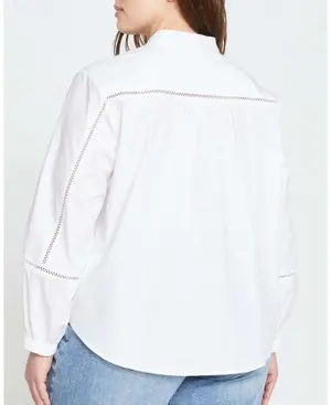 Universal Standard Plus Saint-honore Poplin Blouse - White
