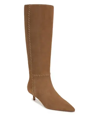 Veronica Beard Lisa 45 Tall Boots - Chestnut Suede