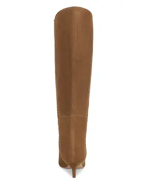 Veronica Beard Lisa 45 Tall Boots - Chestnut Suede