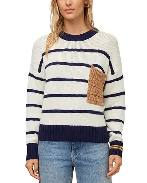 Fifteen Twenty Lucia Patch Pocket Crewneck Sweater - Multi