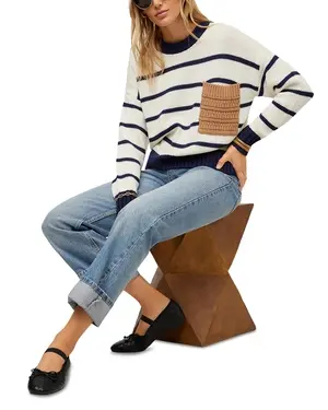 Fifteen Twenty Lucia Patch Pocket Crewneck Sweater
