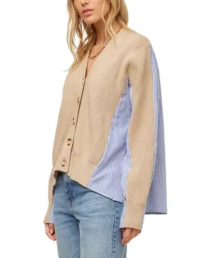 Fifteen Twenty Celine Mixed Media Cardigan