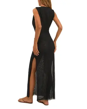 VIX PAULA HERMANNY Cindy Plunge Neck Dress Swim Cover-up - Black