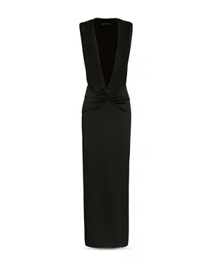 VIX PAULA HERMANNY Cindy Plunge Neck Dress Swim Cover-up - Black