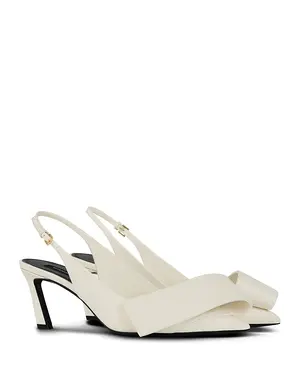 Givenchy Twisted Ribbon 65 Slingback Pumps - Ivory