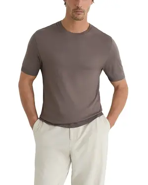 REISS Chad Crewneck Tee Mouse Brown