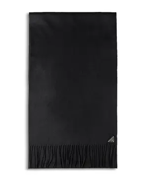 Prada Silk And Cashmere Scarf - Black