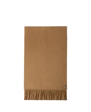 Prada Silk And Cashmere Scarf Camel Brown