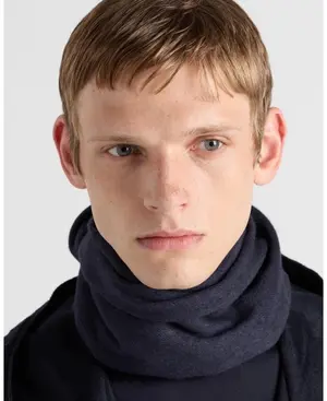 Prada Silk And Cashmere Scarf - Navy