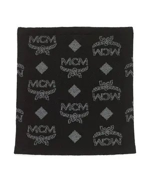 Mcm Neck Warmer In Monogram Wool Jacquard