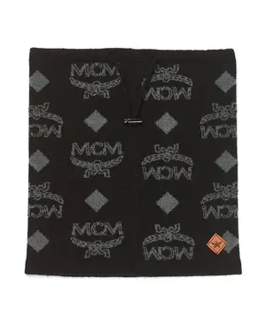 Mcm Neck Warmer In Monogram Wool Jacquard