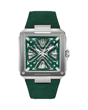 Bulova Marc Anthony Series X2 Leather Strap Watch, 41mm X 41mm - Green