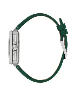 Bulova Automatic Stainless Steel Leather Strap Watch - Green