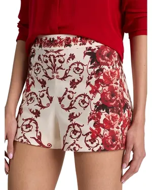 Alice + Olivia Hera High Rise Back Zip Shorts - Winding Road