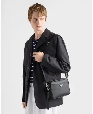 Prada Saffiano Leather Shoulder Bag - Black