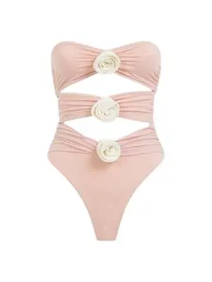 LA REVECHE Embellished One-piece Swimsuit - Pink