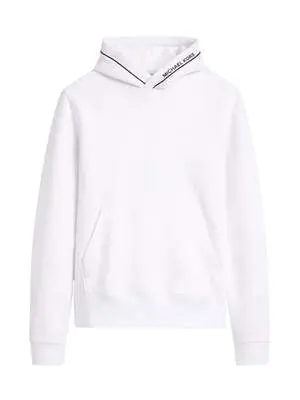 Michael Kors Ribbed Hoodie With Logo Detail - White