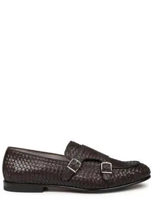 MILLE885 Woven Leather Double Monk Strap Loafers