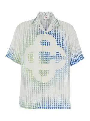 Casablanca Graphic Print Short Sleeve Camp Shirt - White