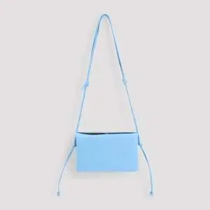 Celine Trio Shoulder Handbag In Lambskin Leather - Blue
