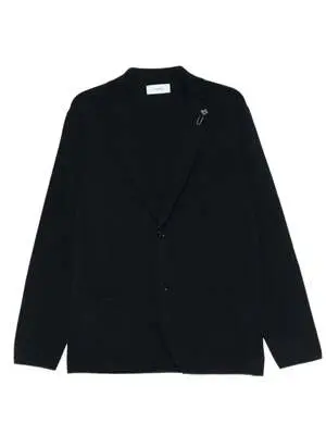 LARDINI Button-fastening Flower Clip Tailored Jacket With Notched Lapels And Pockets