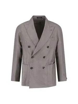 Tagliatore Double Breasted Tailored Jacket - Taupe