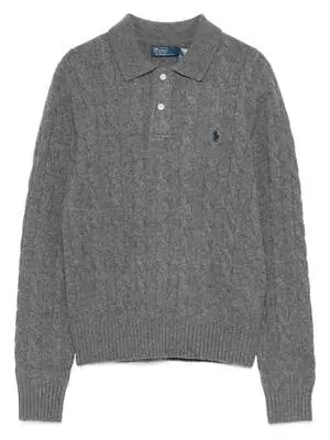 Polo Ralph Lauren Rib-knit Wool-cashmere Polo Sweater - Grigio