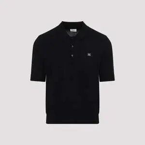 Celine Cotton Polo Sweater - Black