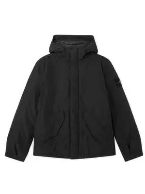 Stone Island Zip-front Hooded Jacket With Badge Detail
