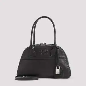 Miu Miu Nappa Leather Shoulder Handbag - Black