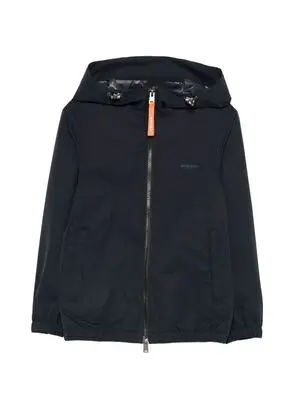 Woolrich Hooded Zip Jacket With Front Pockets - Navy