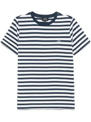 A.p.c. Striped Crewneck T-shirt - Navy