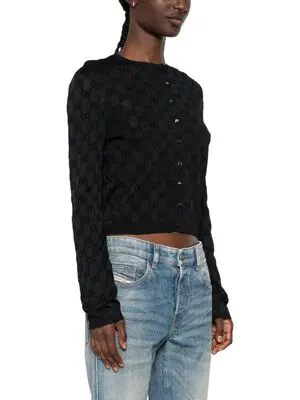 Gucci Gg Monogram Crewneck Cardigan - Multicolor
