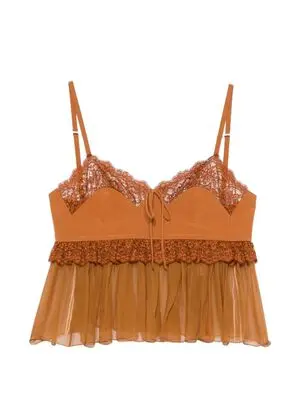Chloé Silk Lace Trim Camisole - Multicolor